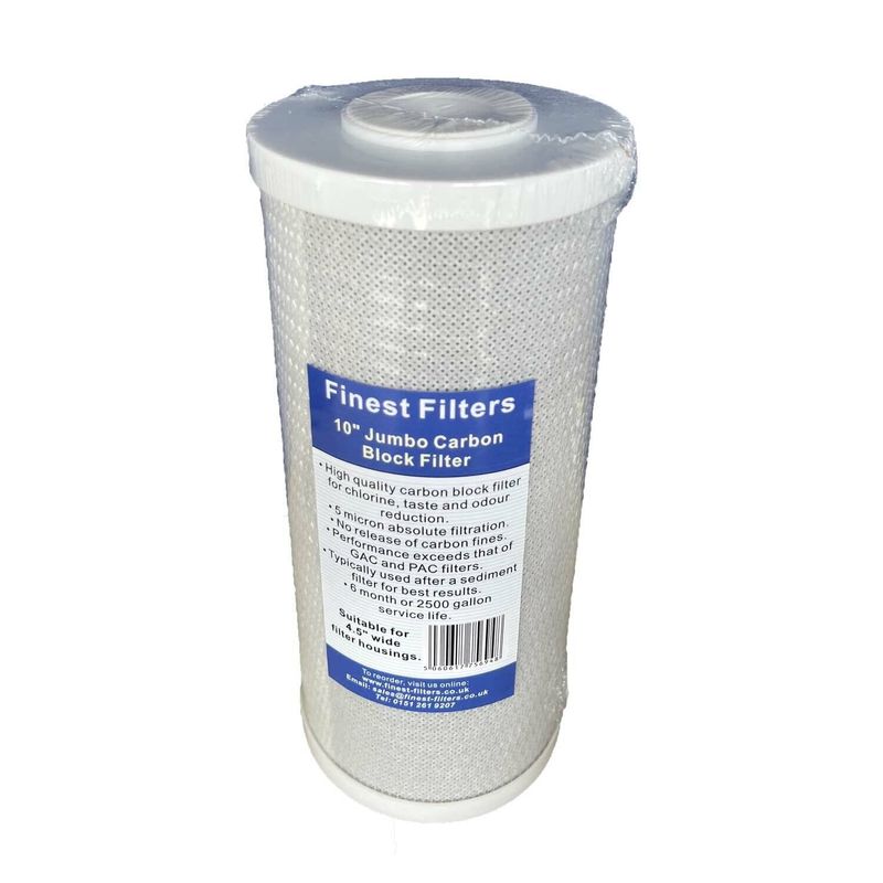 Jumbo Carbon Block Big Blue Water Filter 10" x 4.5" Inch Whole House RO ...