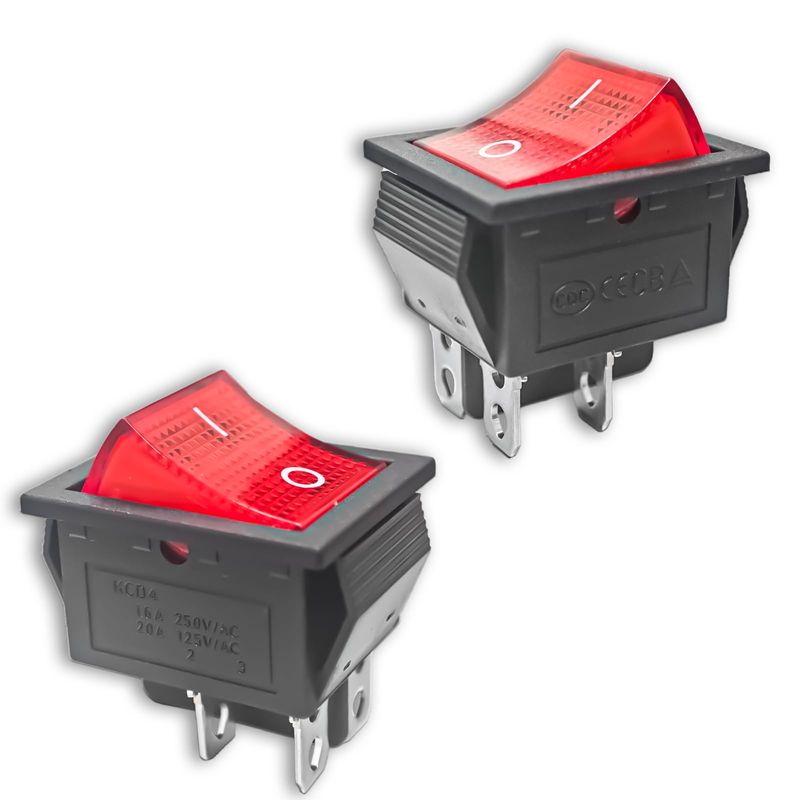 2 PCS 4 Pin 2 Position Rocker Switch,KCD4 DPST Boat Toggle Switch with ...