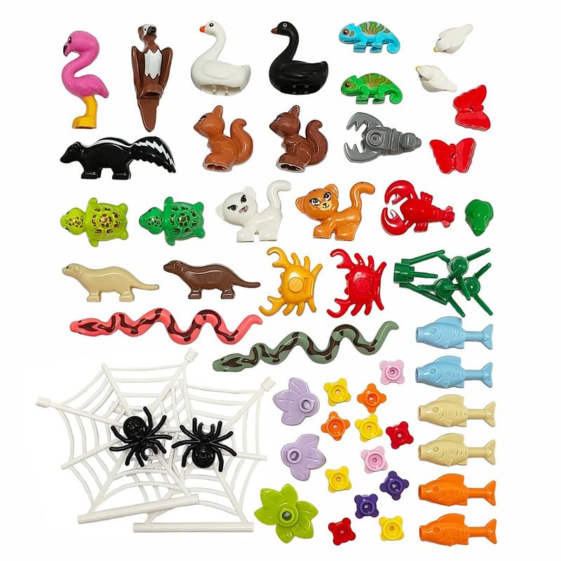 Animals Figures Building Block Pack, Jungle Forest Animals Bricks ...
