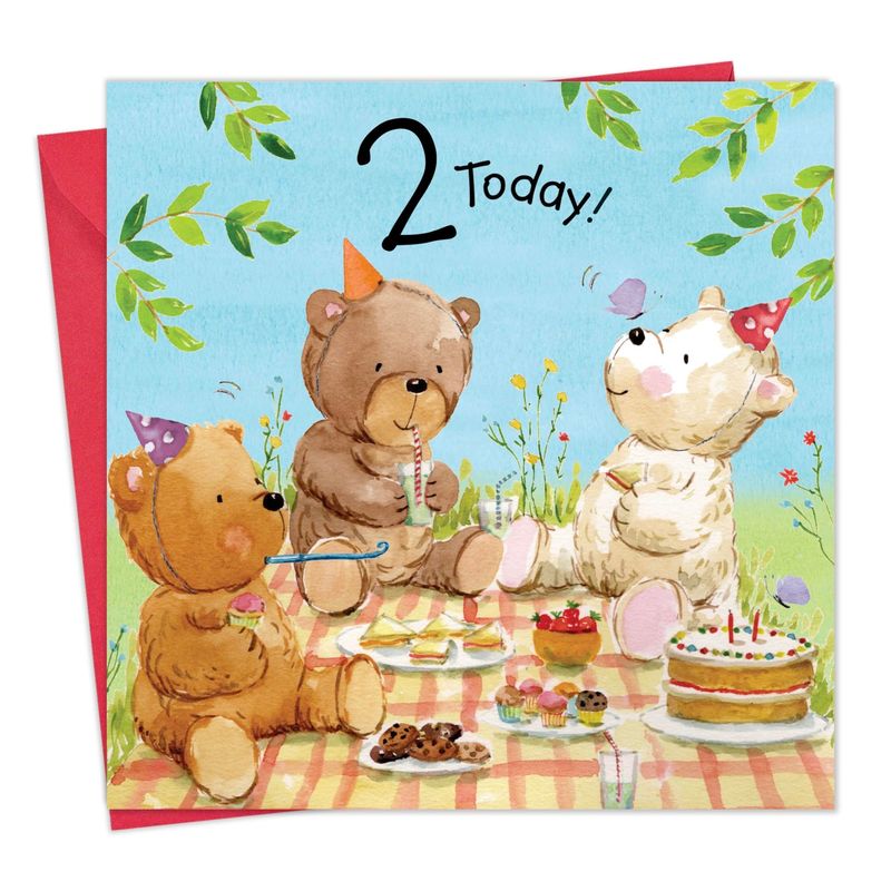 Twizler 2nd Birthday Card for Boy or Girl with Bears - Age 2 Birthday ...