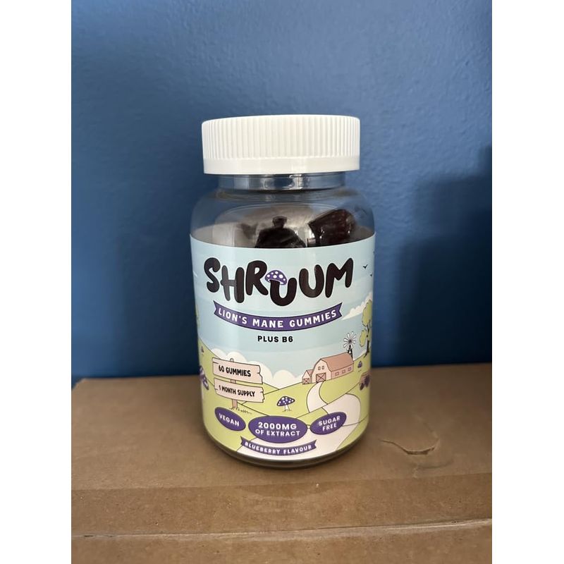 Shruum Lion's Mane Gummies (2000 mg) - Vegan, Sugar-Free Vitamin B6 ...