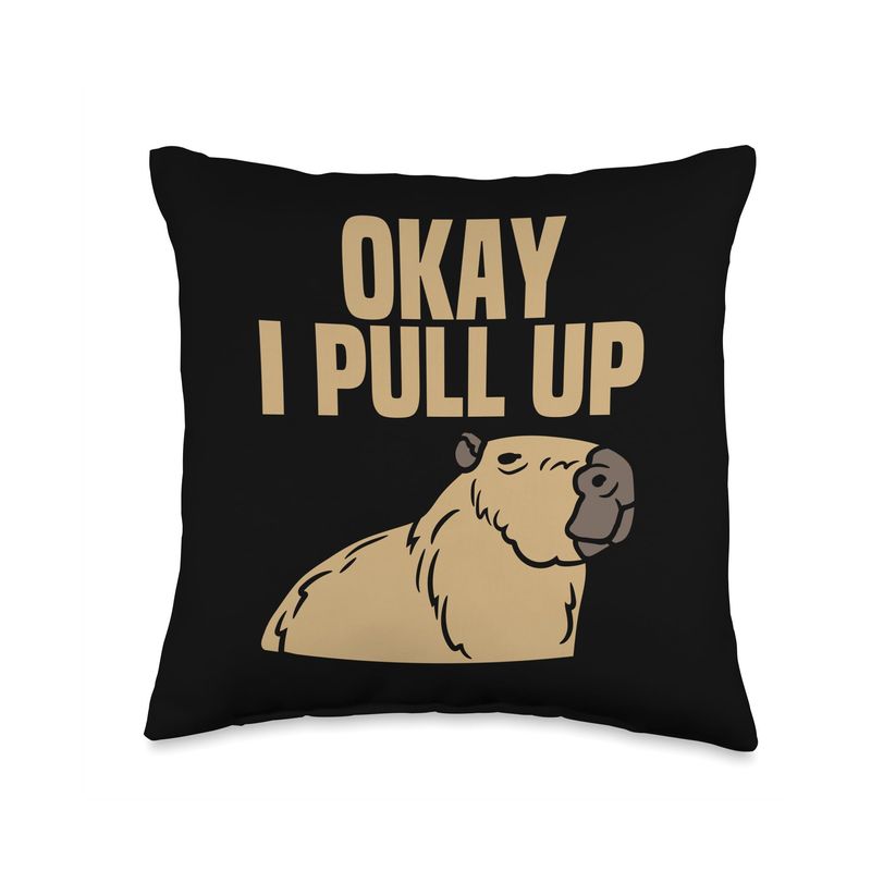 Okay I Pull Up Capybara Funny Capibara Animal Capybara Meme Throw ...