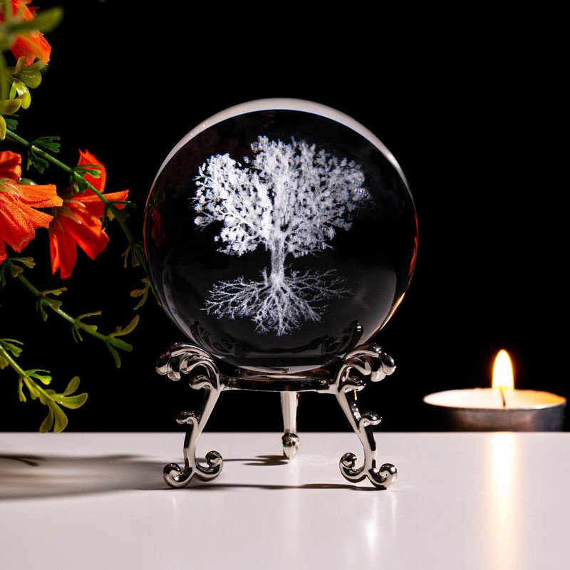 Sahoottie 60mm 3D Tree of Life Crystal Ball Tree of Life Paperweight ...