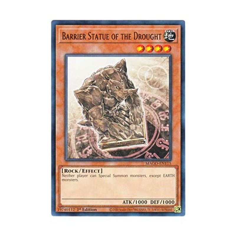 Yu-Gi-Oh! MAGO-EN115 Barrier Statue of the Drought Barrier Statue (Rare: Gold) 1st Edition ...