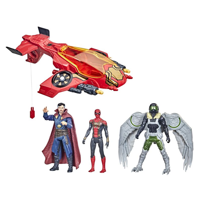Spider-Man Marvel: Spider Escape Jet, with 3 Action Figures in 6-Inch ...
