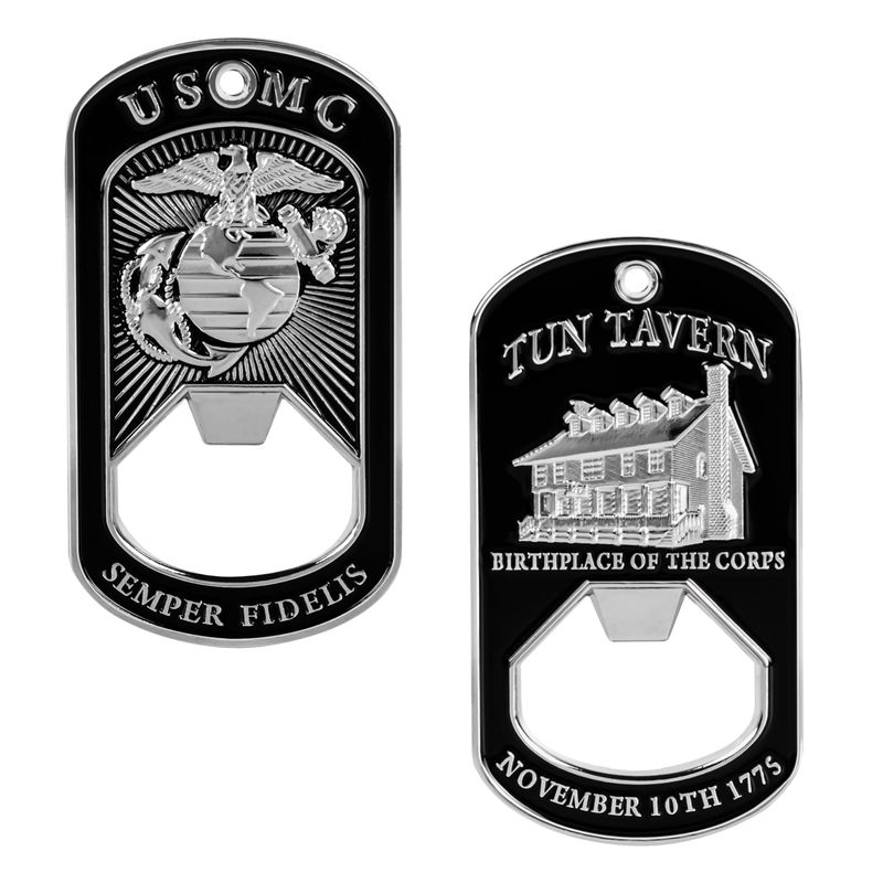 USMC Tun Tavern Dog Tag Bottle Opener | Marine Corps Birthday Challenge ...