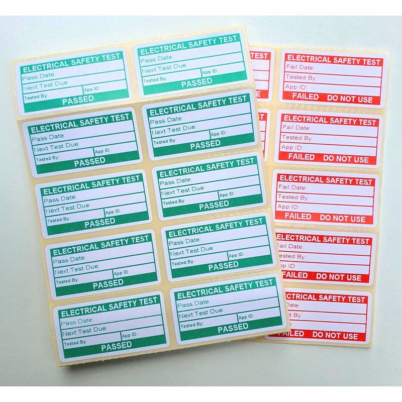 PAT Testing Stickers. 600 Pass / 60 Fail. Portable Appliance Test ...