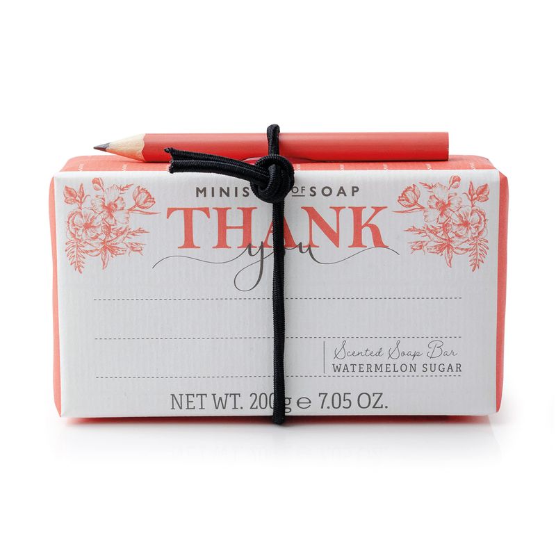 Ministry of Soap Thank You Watermelon Sugar Scented Soap Bar, with Gift ...
