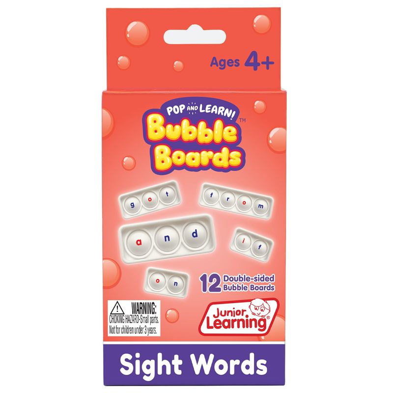 Junior Learning Sight Word Bubble Boards Pop and Learn Game, Language ...