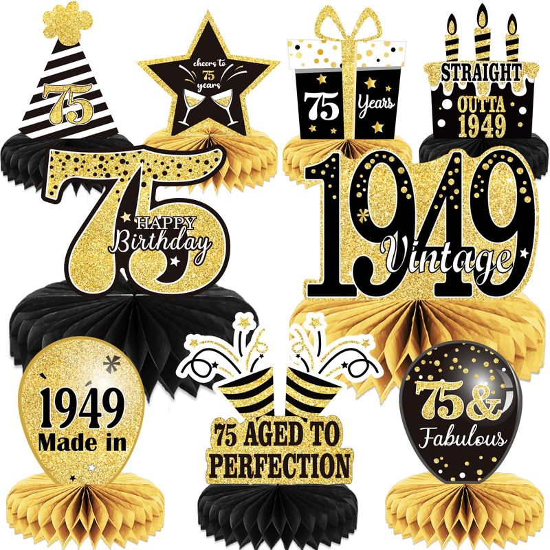 9PCS 75th Birthday decorations 75th birthday Centerpieces for Tables ...
