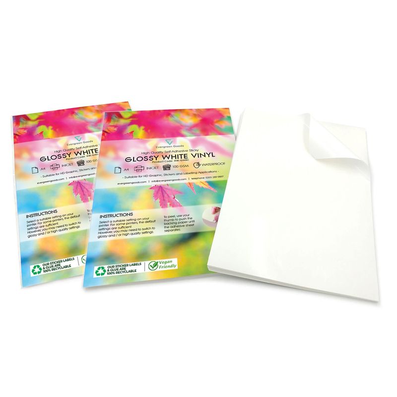 Evergreen Goods 20 Sheets A4 Waterproof Vinyl Sticker Paper, Self ...