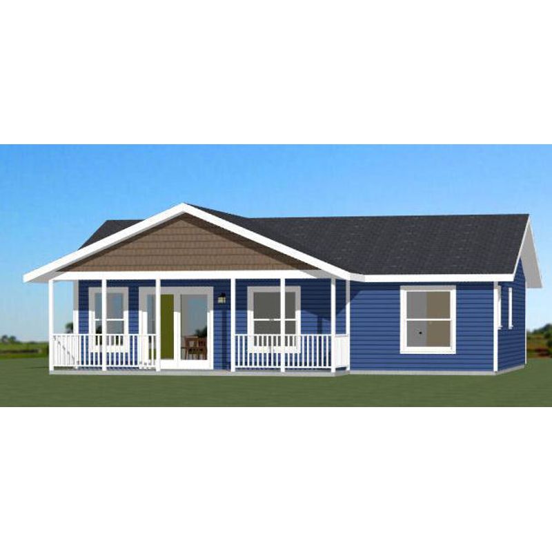 36x24 House -- 2 Bedroom 1 Bath -- 864 sq ft -- PDF Floor Plan -- Model ...