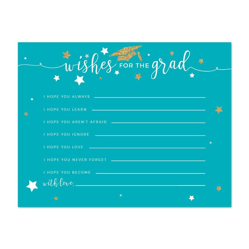 Andaz Press Aqua Turquoise and Gold Glittering Graduation Party ...