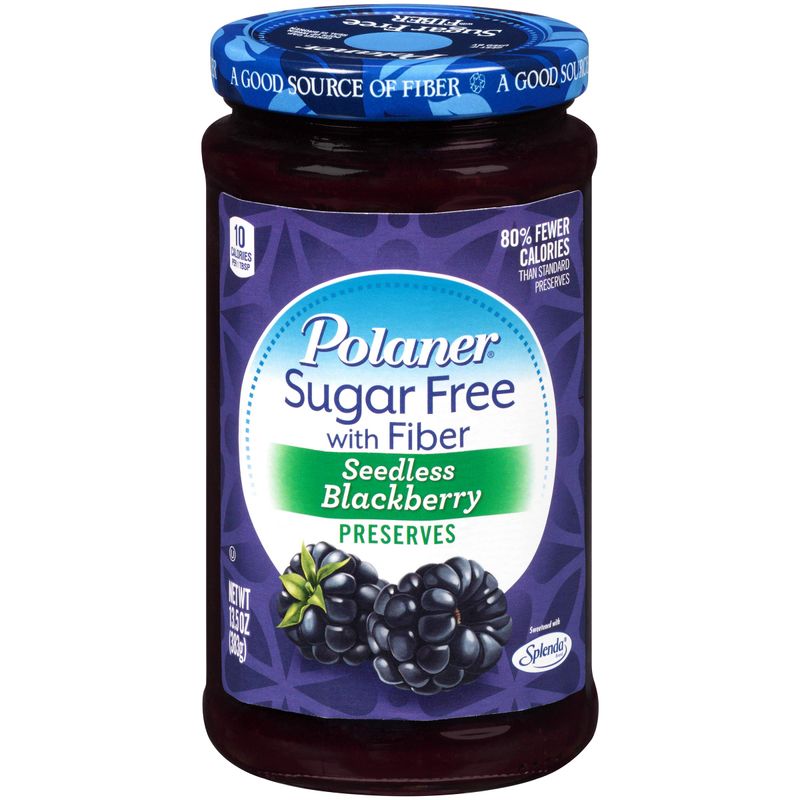Polaner Sugar Free with Fiber, Seedless Blackberry Preserves, 13.5 ...