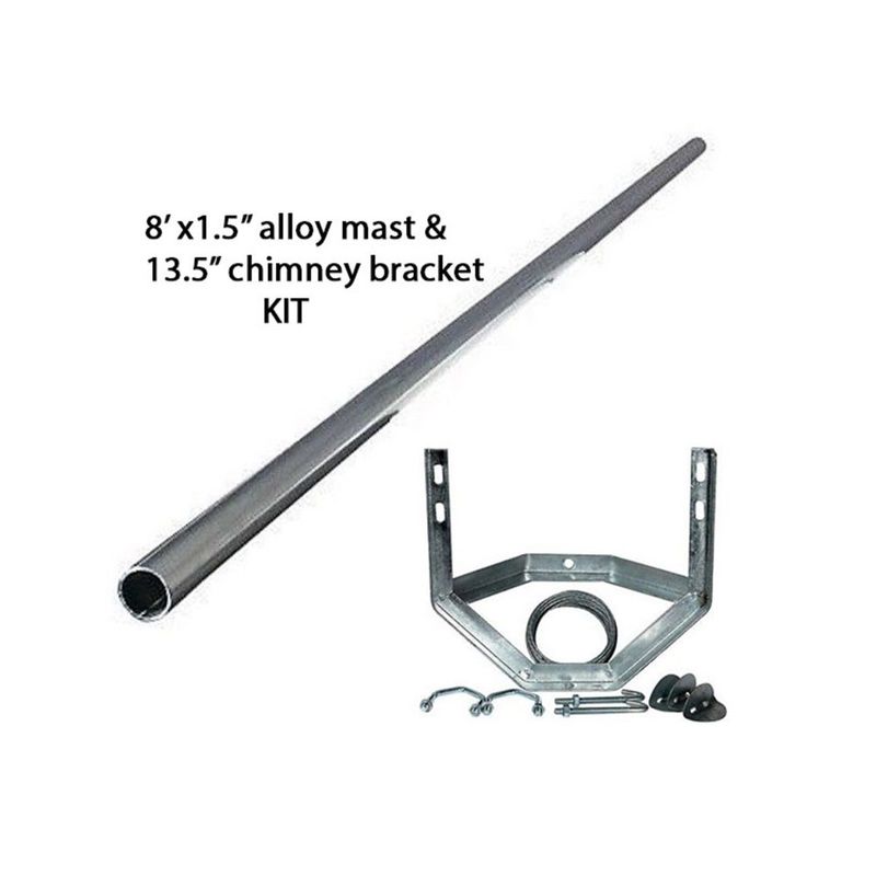 8' ft foot mast pole TV aerial mounting fixing radio chimney cradle ...