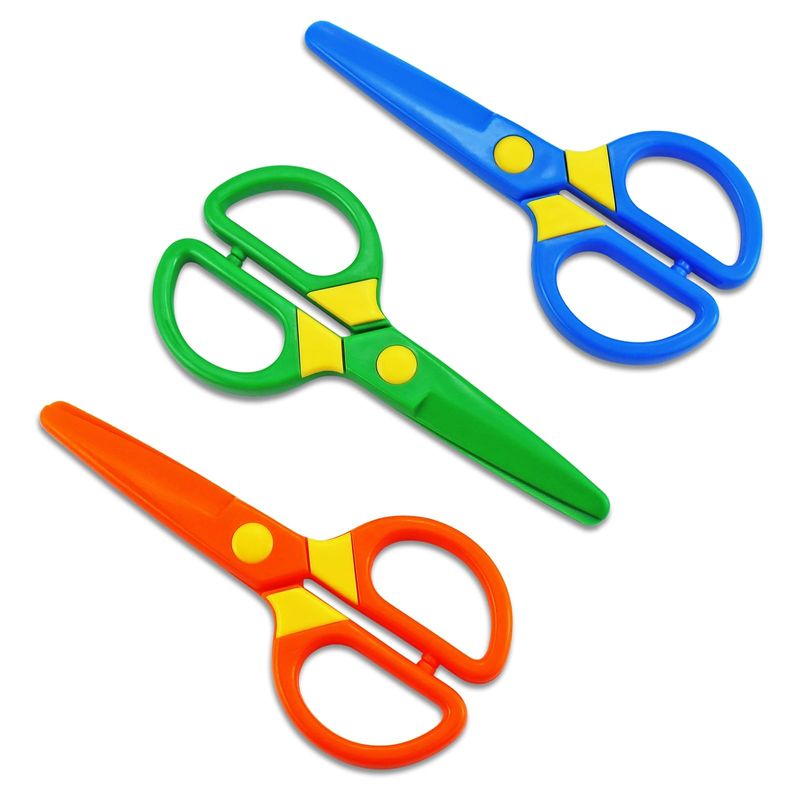 JIALEEY Plastic Child-Safe Scissor Set, Toddlers Training Scissors, Pre ...