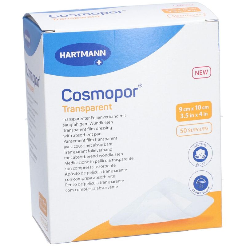 Cosmopor Transparent Film Dressings 9 cm x 10 cm x 50 - Online ...