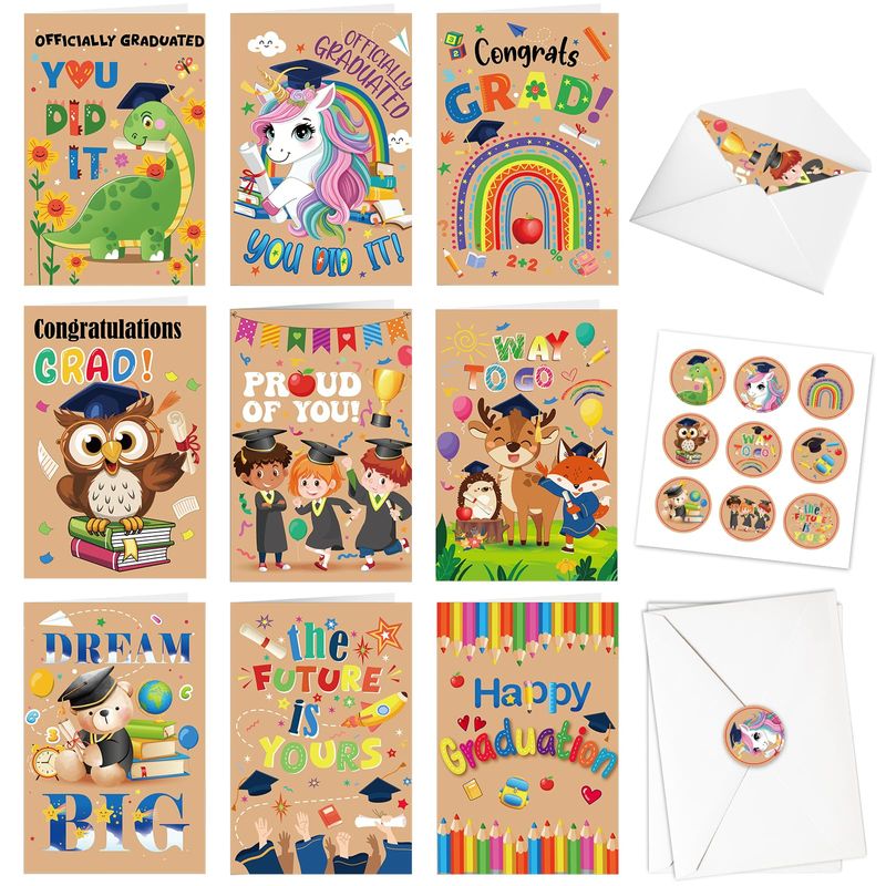 HOWAF 9 Preschool Graduation Decorations Cards, Graduation Cards Class ...