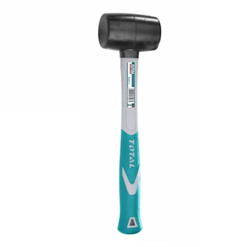 Total - Rubber Mallet | 450g for Tiling & Ceramic Adjustment | Noise-Reducing Fiber Handle ...