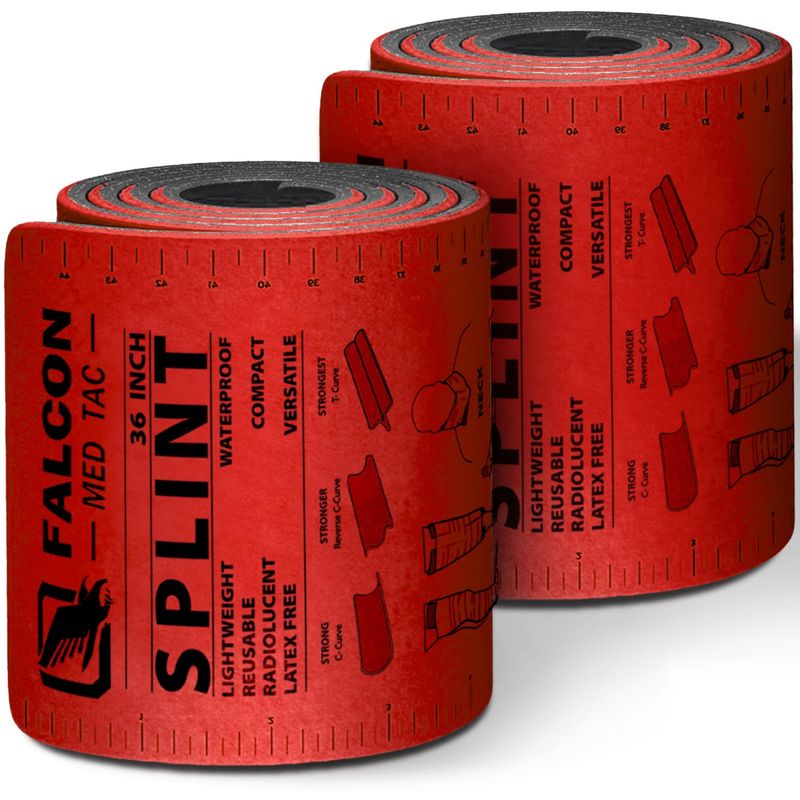 FalconTac 36 Inch First Aid Splint Roll Pack - Waterproof Reusable ...