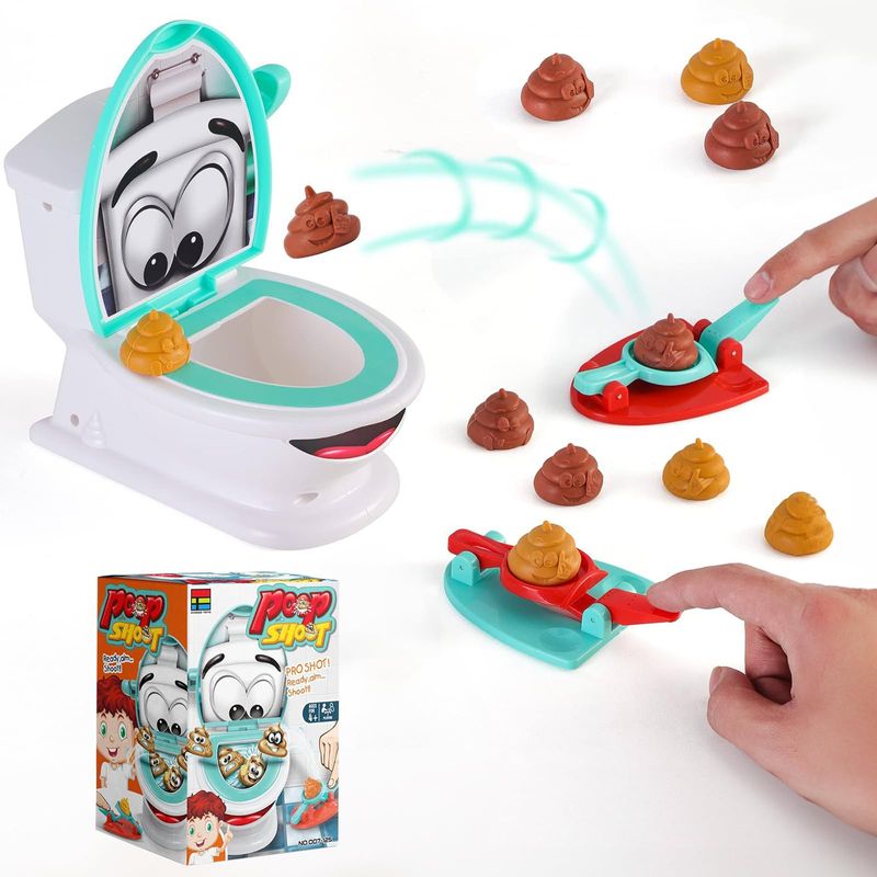 Poop Shoot Game,Shoot The Poop Family Toy with 12 Poops,2 Launchers,1 ...