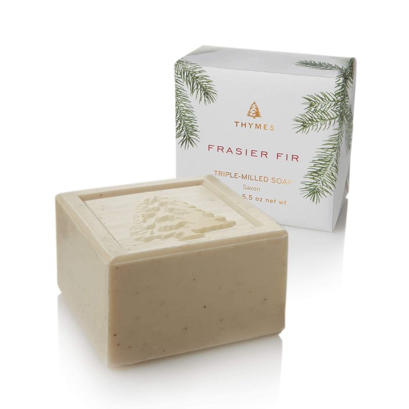 Thymes Frasier Fir Bar Soap - Pine Tree Scented Hand and Body Soap (5.5 ...