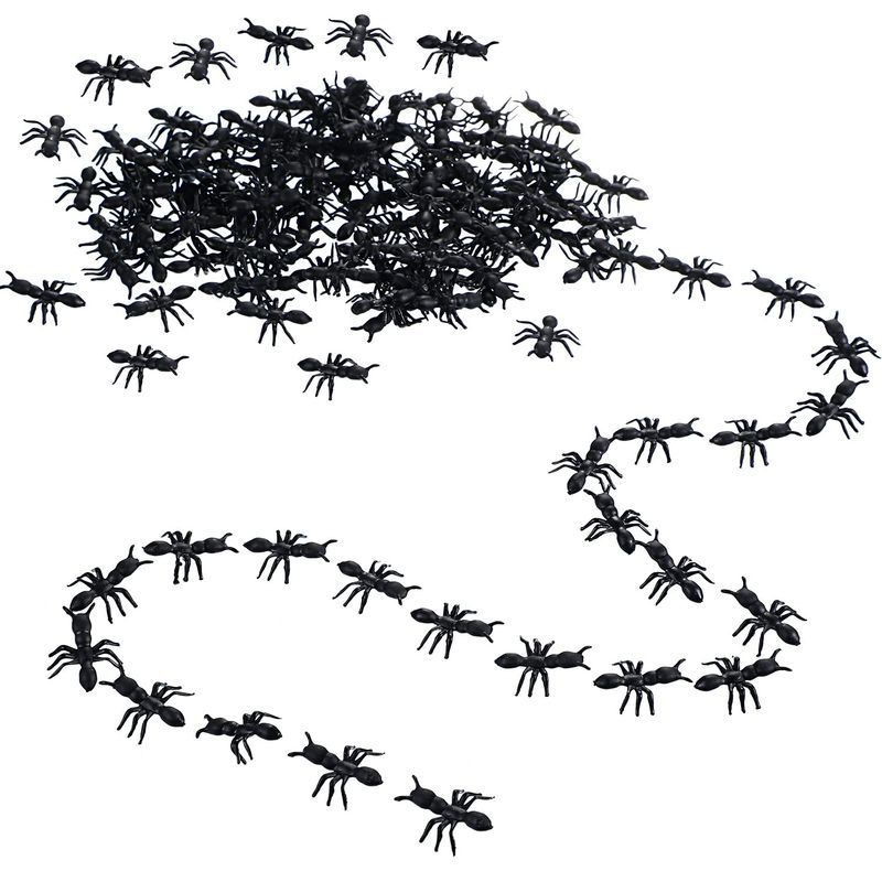 Jovitec 300 Pieces Fake Ants Prank Plastic Black Ant Bugs Joke Toys ...