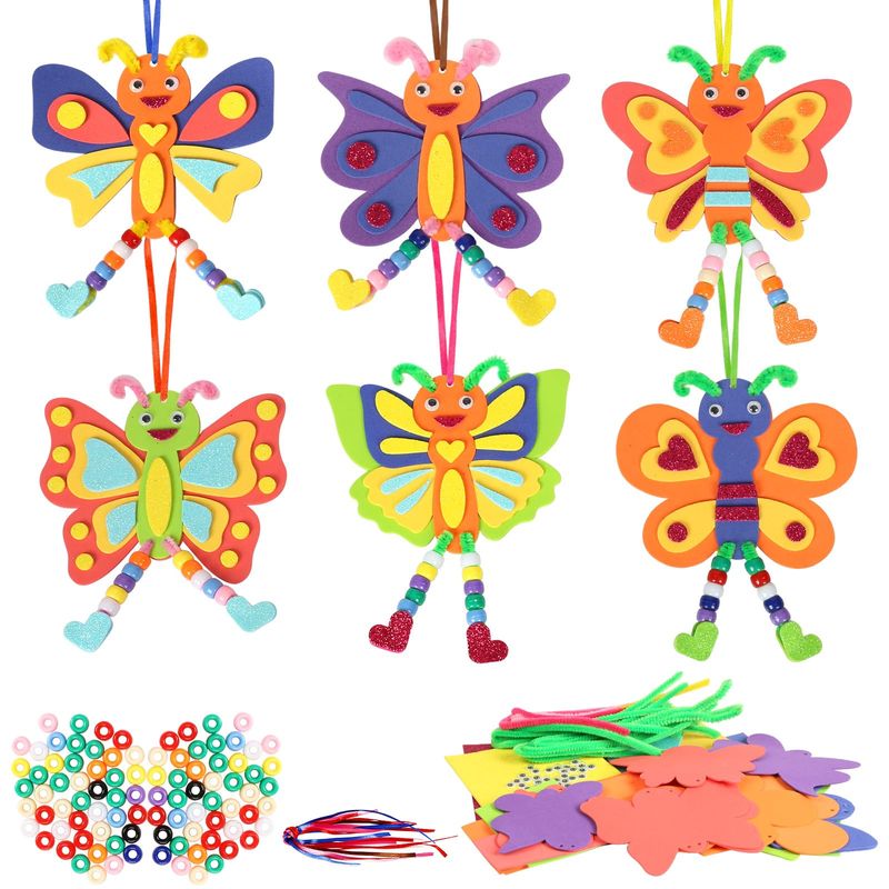 LAMEK 12 Pack Butterfly Craft for Kids Make Your Own Butterfly Foam ...