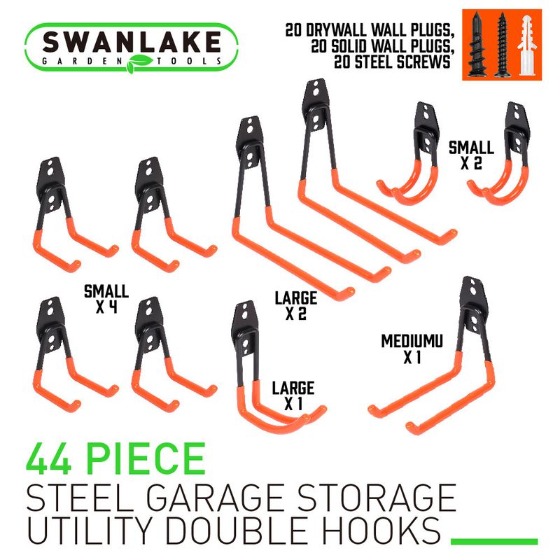 10-Pack Garage Hooks Heavy Duty Steel Storage Double Hooks Utility ...