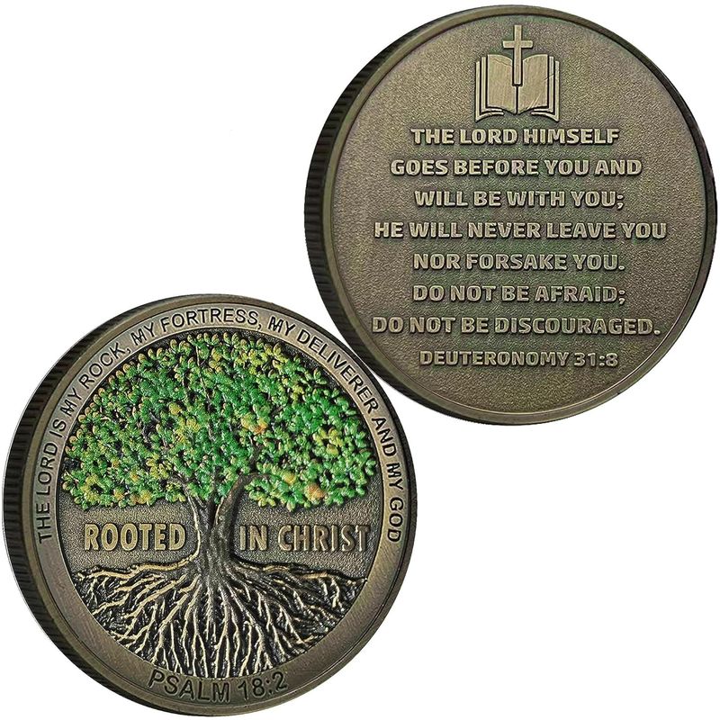 LZWIN Rooted in Christ Solid Christian Challenge Coin A Symbol of Faith ...