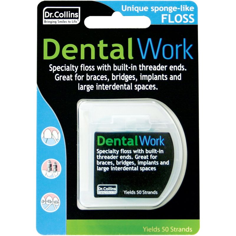 Dr Collins Dental Work Floss Implant Floss, Yields 50 strands - Online ...