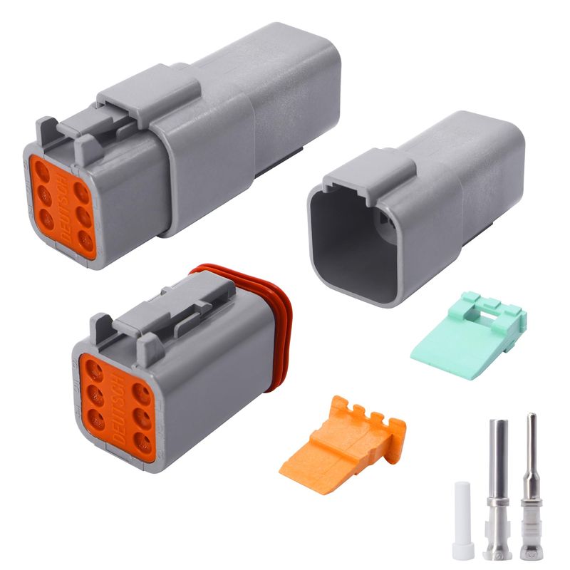 HISports DT Connector Kit 6 Pin Way Sealed Male and Female Auto ...
