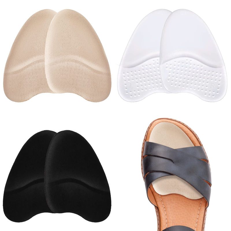 WLLHYF Metatarsal Pads for Women, 3 Pair Ball of Foot Cushions Anti ...
