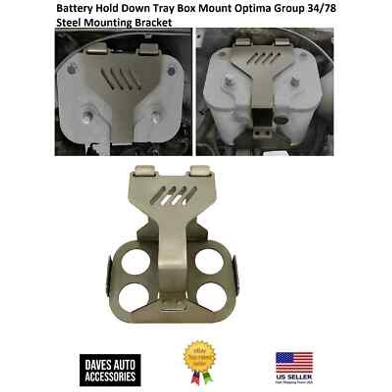 New Down Battery Hold Tray Mount Optima Group 34/78 Steel Mounting ...
