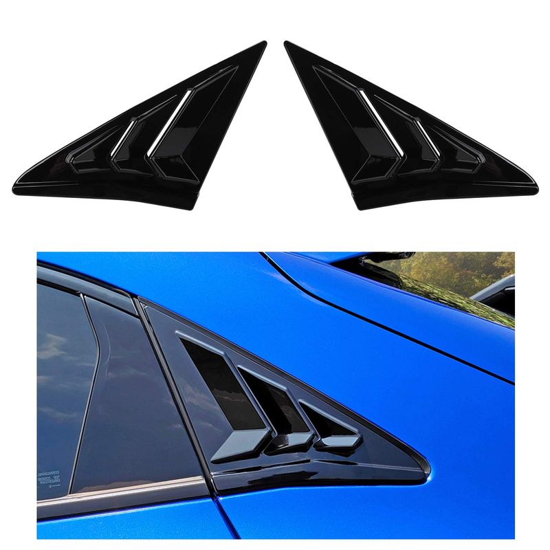 Thenice for 10th Gen Civic Rear Side Window Louvers Racing Style ...