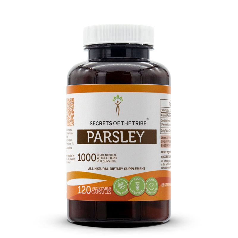 Secrets of the Tribe Parsley 120 Capsules, 1000 mg, Parsley ...
