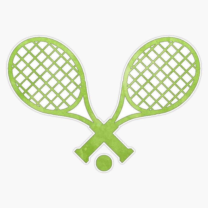 Tennis Racket Green Sticker Vinyl Waterproof Sticker Decal Car Laptop ...