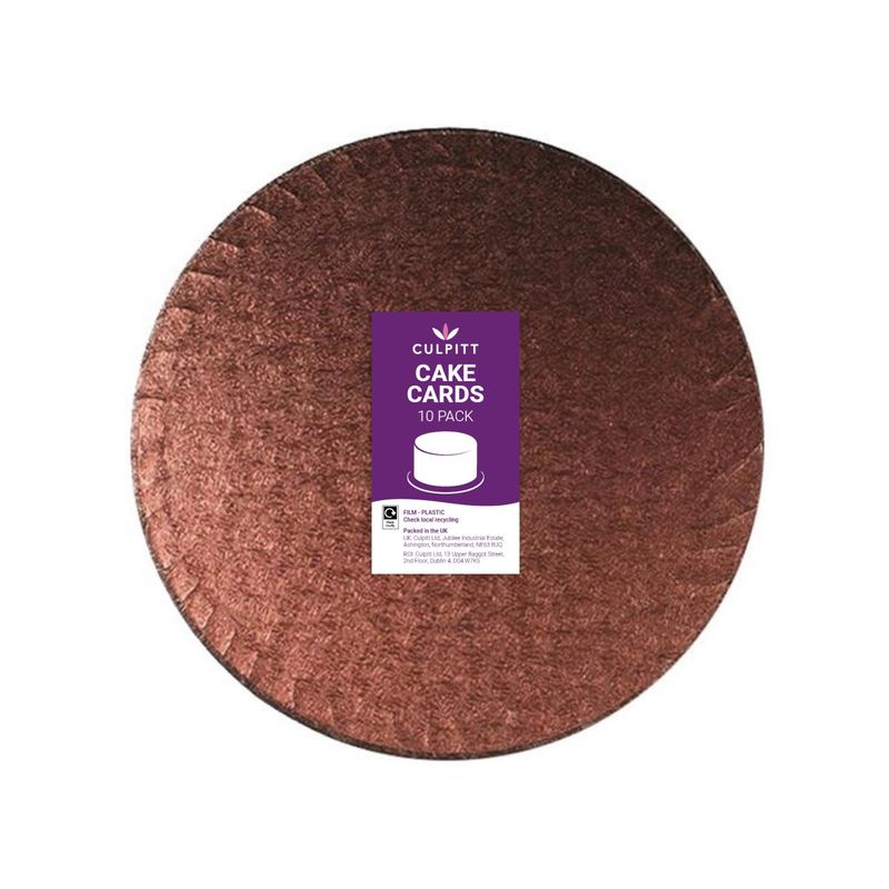 Culpitt 9" Round Cake Boards | Brown | 2.7mm Cake Cards For Celebration ...