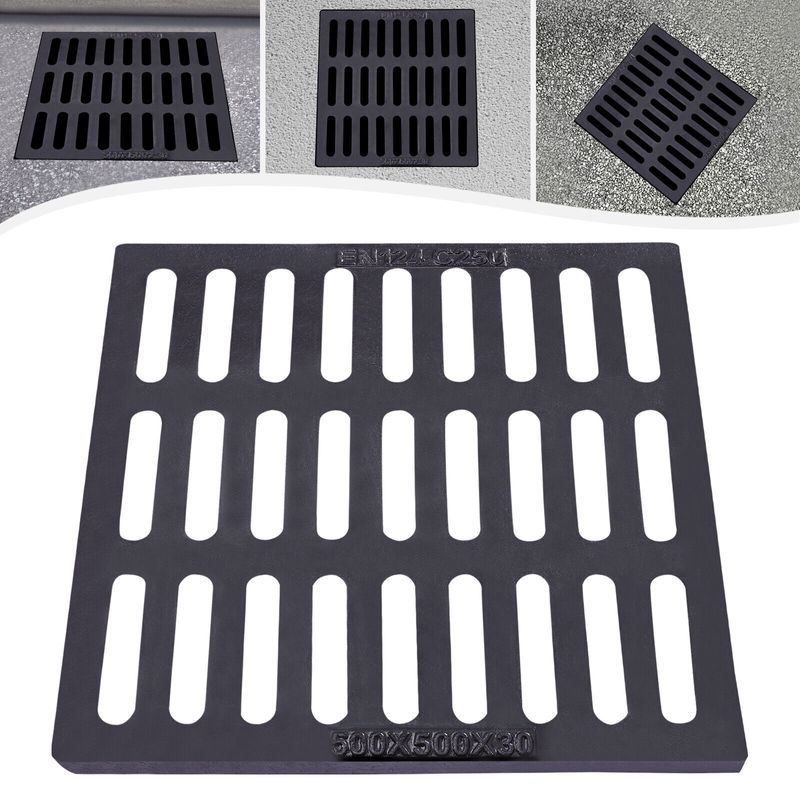 19.7*19.7" Rectangular Cast Iron Sewer Grate Drain Catch Basin Cover ...