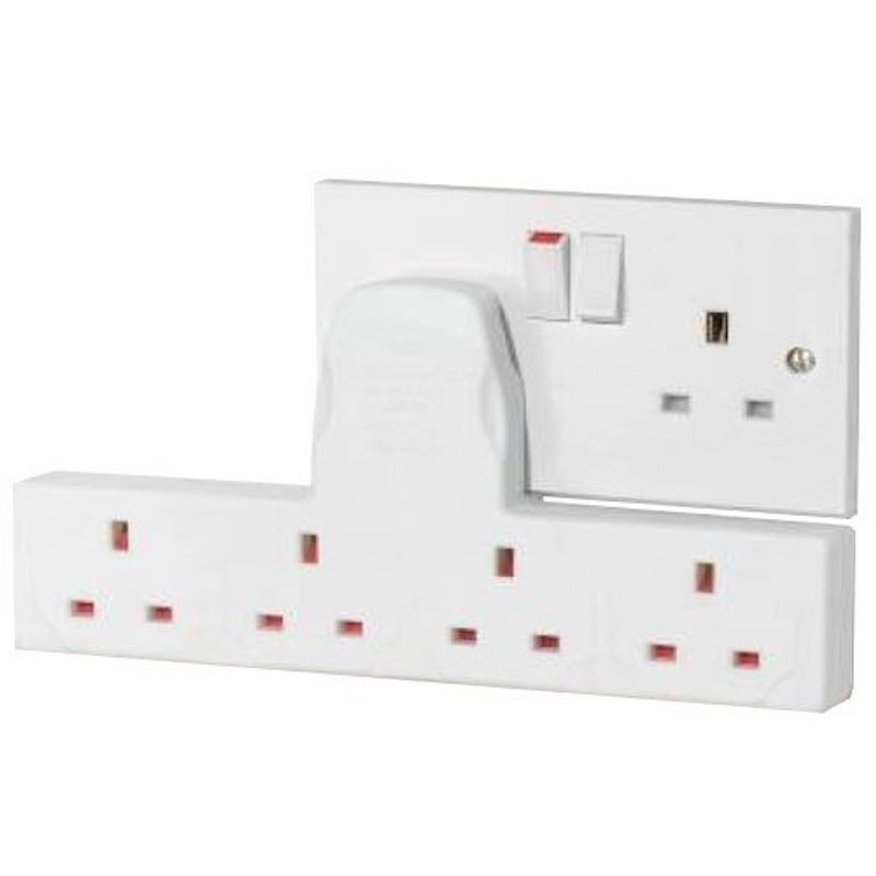 Proelec-trix Esores-4G1 4 Gang Wall Socket Converts 1 Socket into Four ...