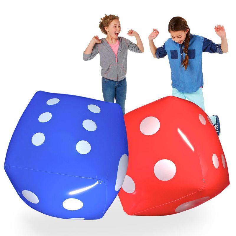Novelty Place 16" Jumbo Inflatable Dice (2-Pack) - Red and Blue Giant ...