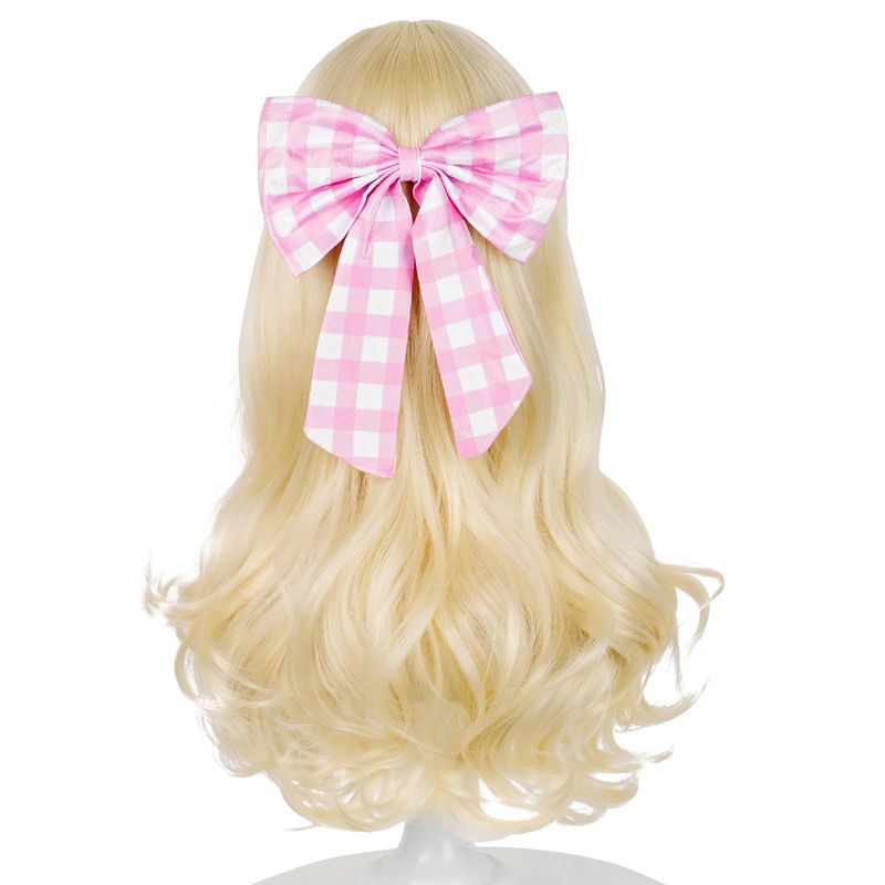 Kids Blonde Wig with Bow Hair Clip, 22.8 Inch Long Blonde Wavy Princess ...