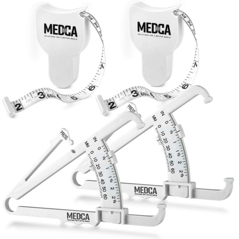 Body Tape Measure and Skinfold Caliper for Body - 4 Piece Set - Skin ...