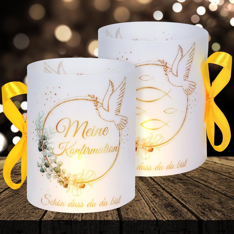 16 Tea Lights Table Decoration Confirmation Decoration Boys Girls ...