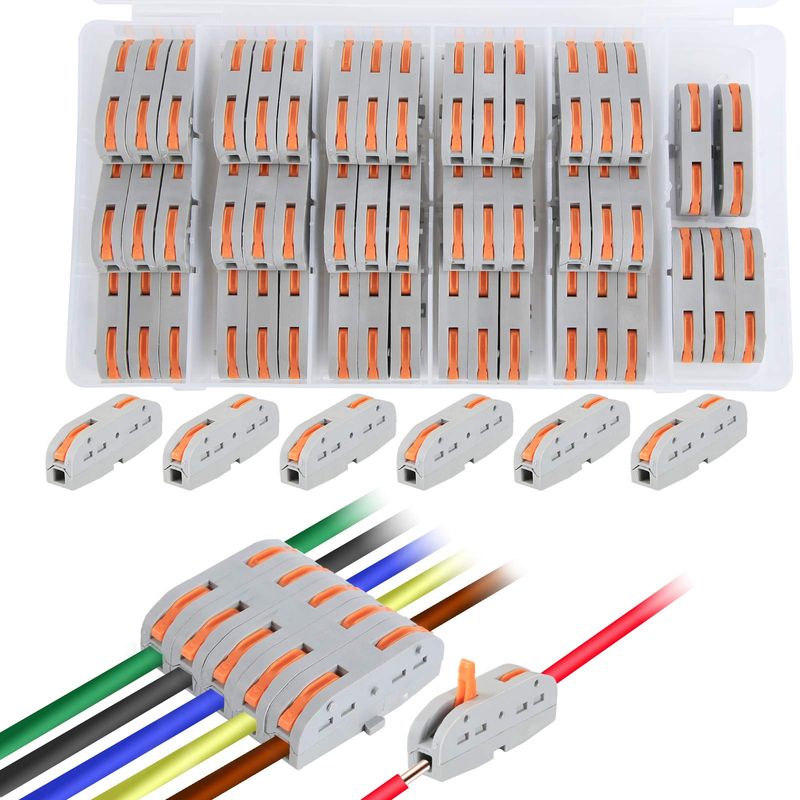 50pcs Compact Wire Conductor Connector，one To One Quick Terminal Block Splicing Connectors