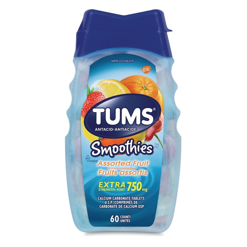 Tums Smoothies Assorted Tropical Fruit - 60 Chewable Tablets - EveryMarket