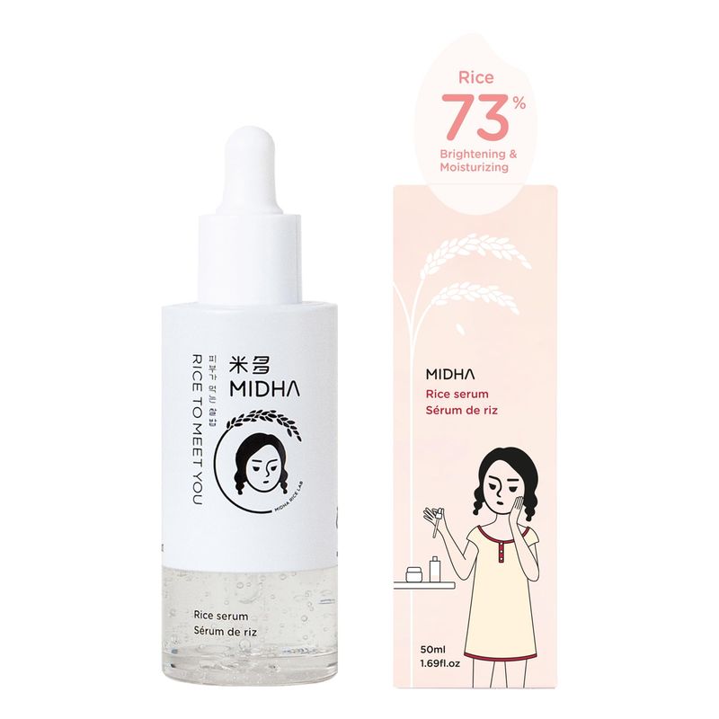 MIDHA Rice Serum 50ml for skin moisturizing, tightening and revitalizing, Day and Night use ...
