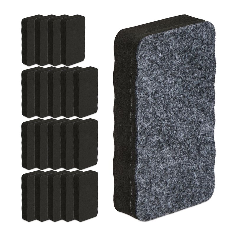 Relaxdays Whiteboard Sponge Set of 20, Magnetic Sponge Square, School ...