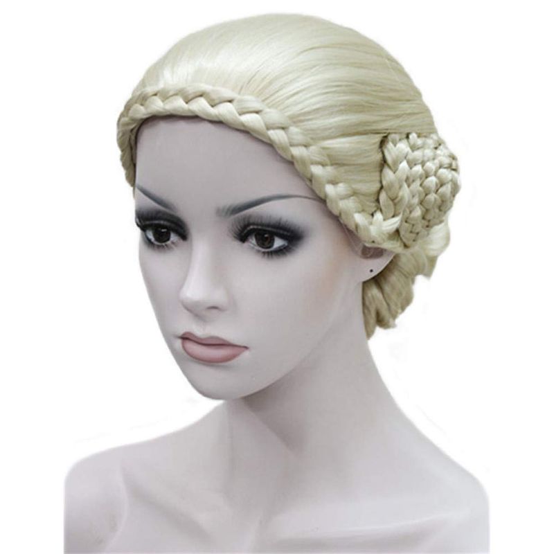Aimole Braid Updo Bun Wig Blonde Wigs Synthetic Cosplay Women Hair - EveryMarket