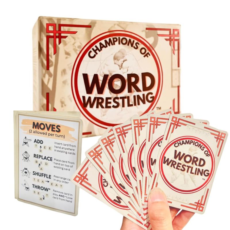 Champions of Word Wrestling, Word Card Game for Adults and Family Board ...